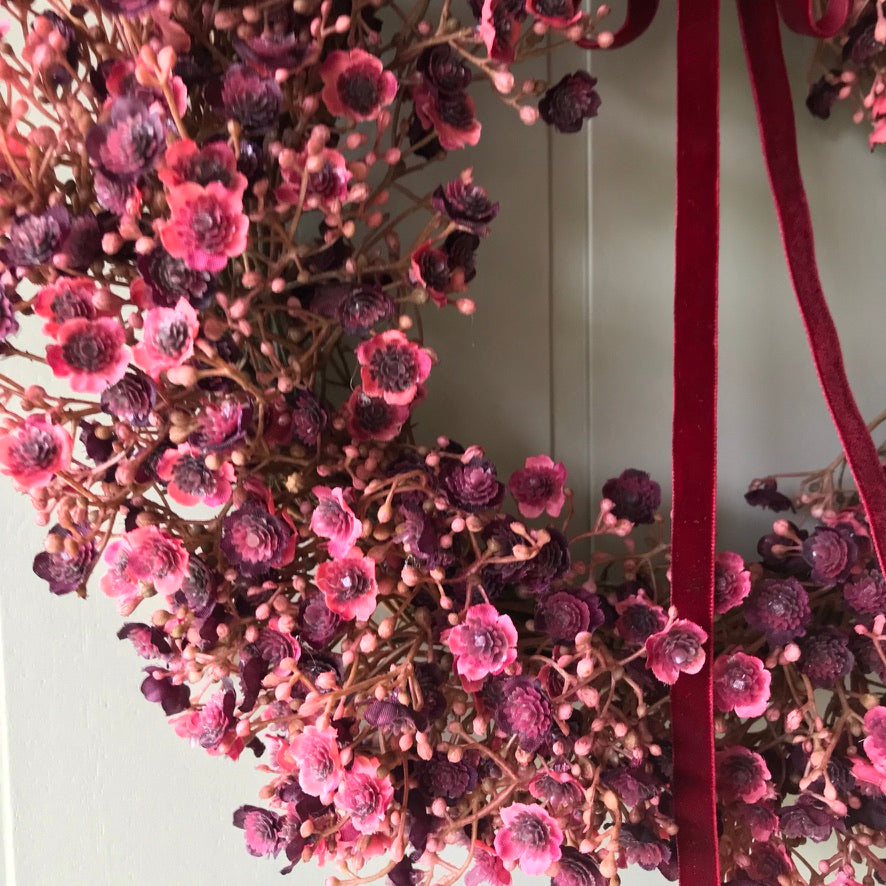 Ruby Gypsophila Wreath | Field & Rose | Front Door Wreaths Ireland