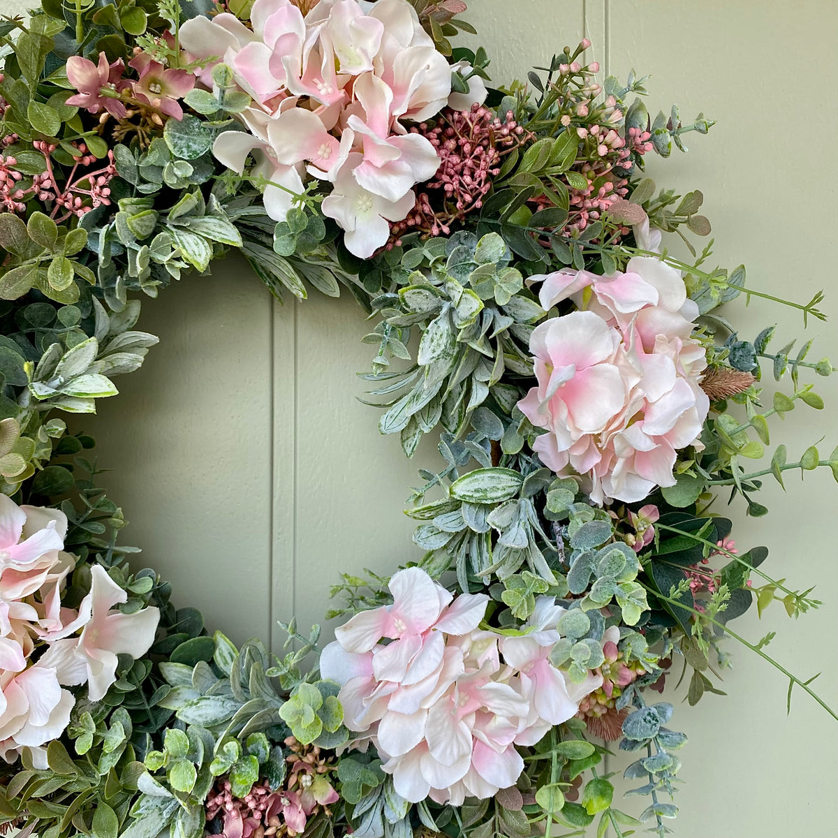 Pink Hydrangea Wreath | Door Wreaths Ireland | Field & Rose